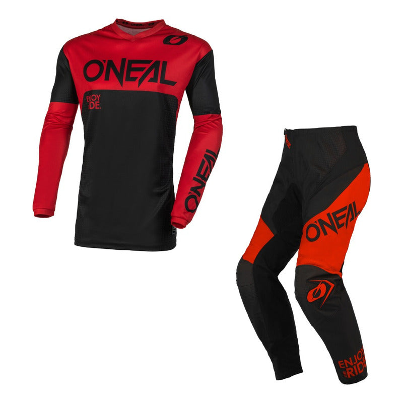 Traje Oneal Racewear Motocross Enduro Negro/rojo - Motorace Store